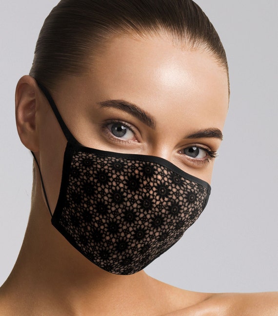 Designer Face Mask Printed Lace Mask Sexy Face Mask | Etsy