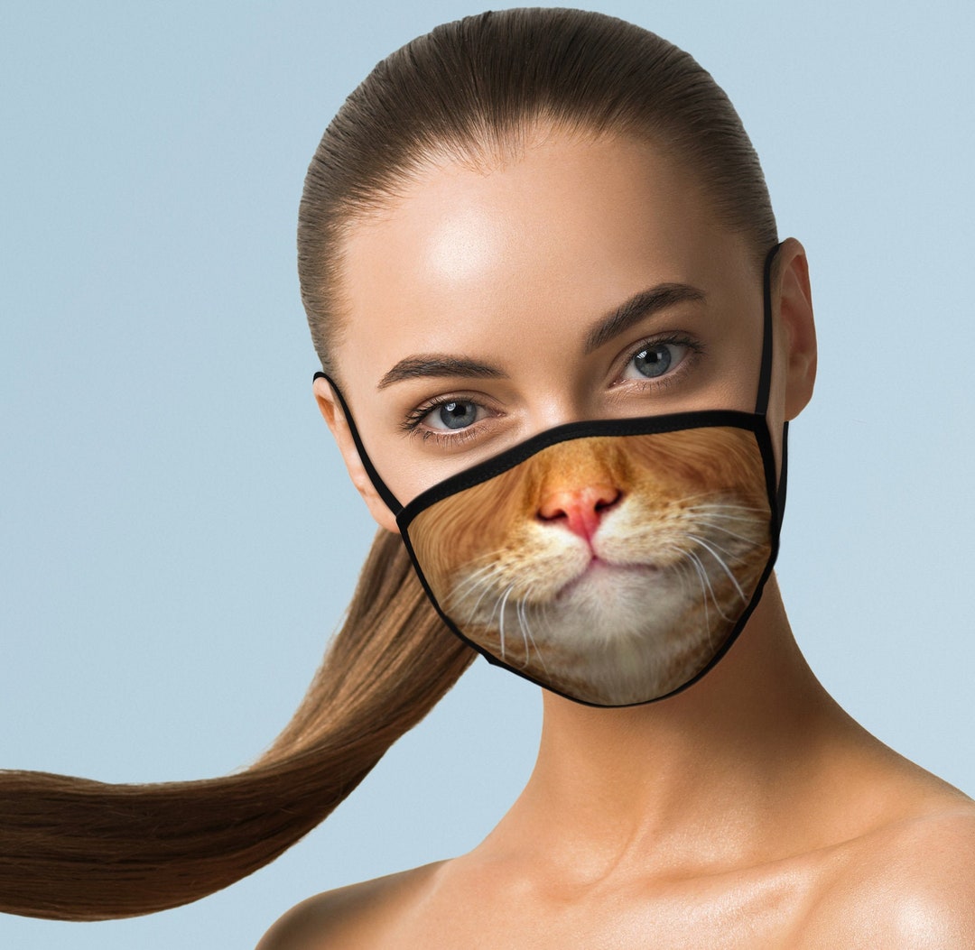 Cat Face Mask Tabby Cat Face Mask Reusable Face Mask - Etsy