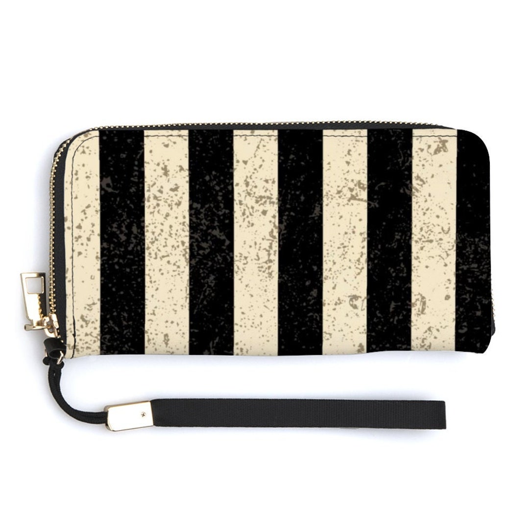 Goth Phone Wallet, Gothic Stripes Wristlet, Dark Academia Wallet, Punk ...