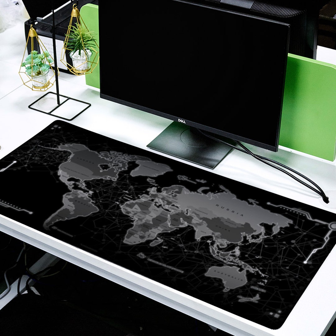 World Map Desk Mat World Map Mouse Pad Office Decor Home Decor Desk ...
