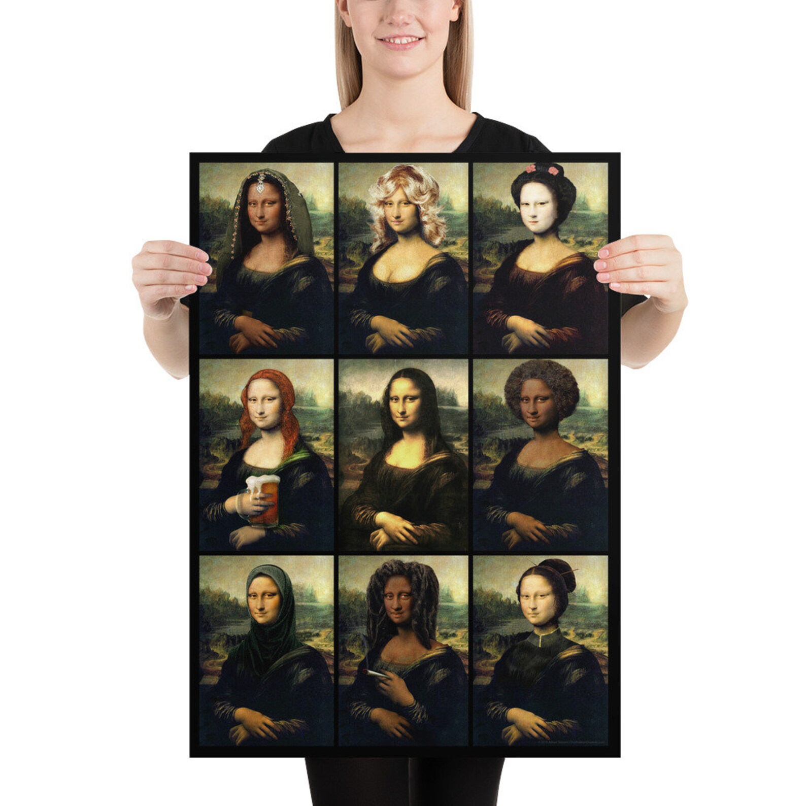 Multicultural Poster Mona Lisa Poster Mona Lisa Wall Art - Etsy
