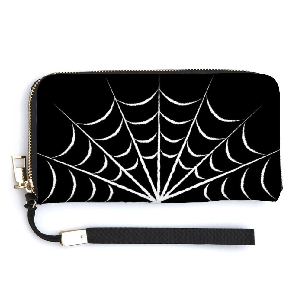 Goth Phone Wallet Gothic Wristlet Spider Web Wallet - Etsy