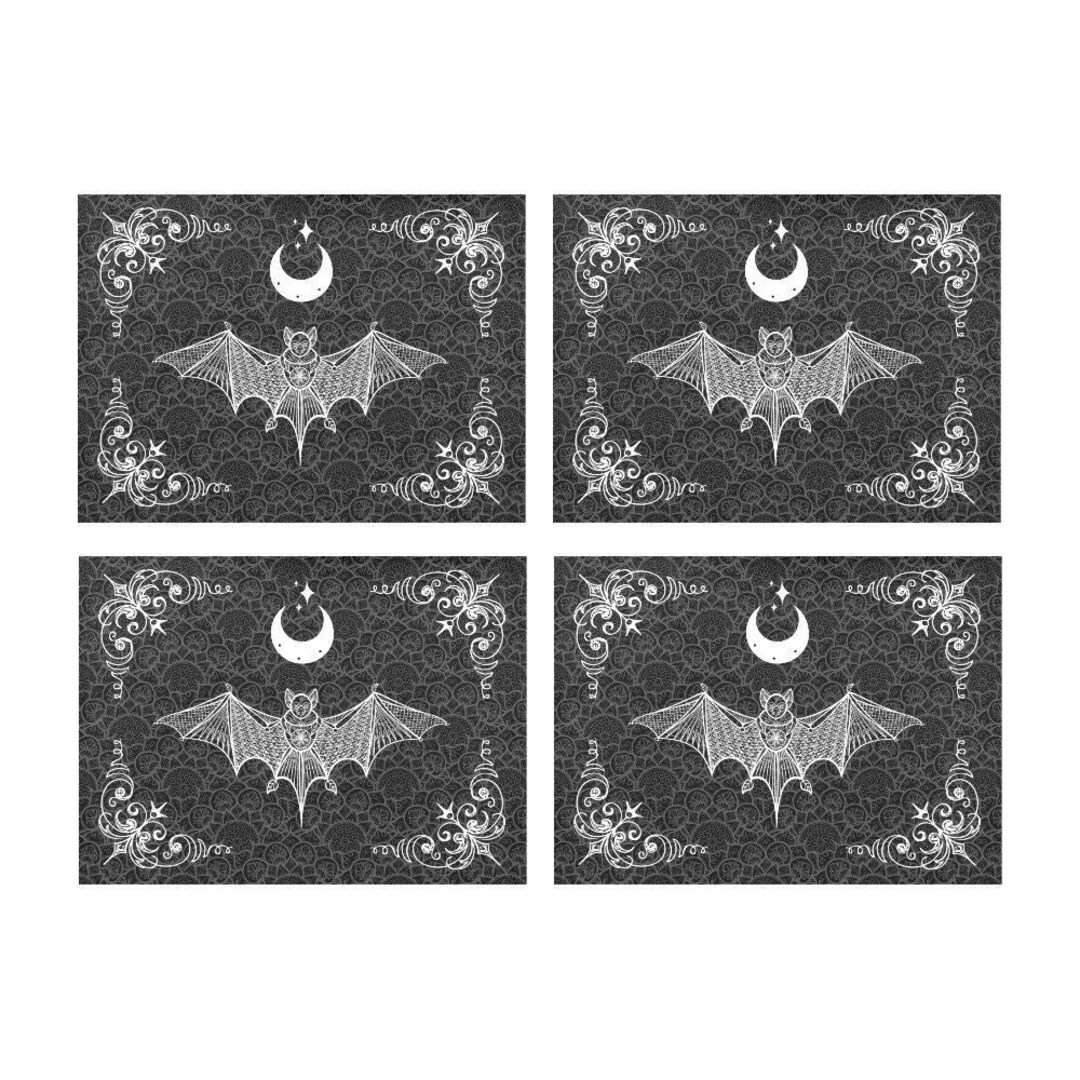 Gothic Placemats, Gothic Dining Decor, Bat Table Mats, Witchy Place ...