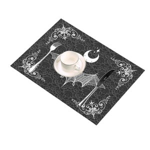Gothic Placemats, Gothic Dining Decor, Bat Table Mats, Witchy Place ...
