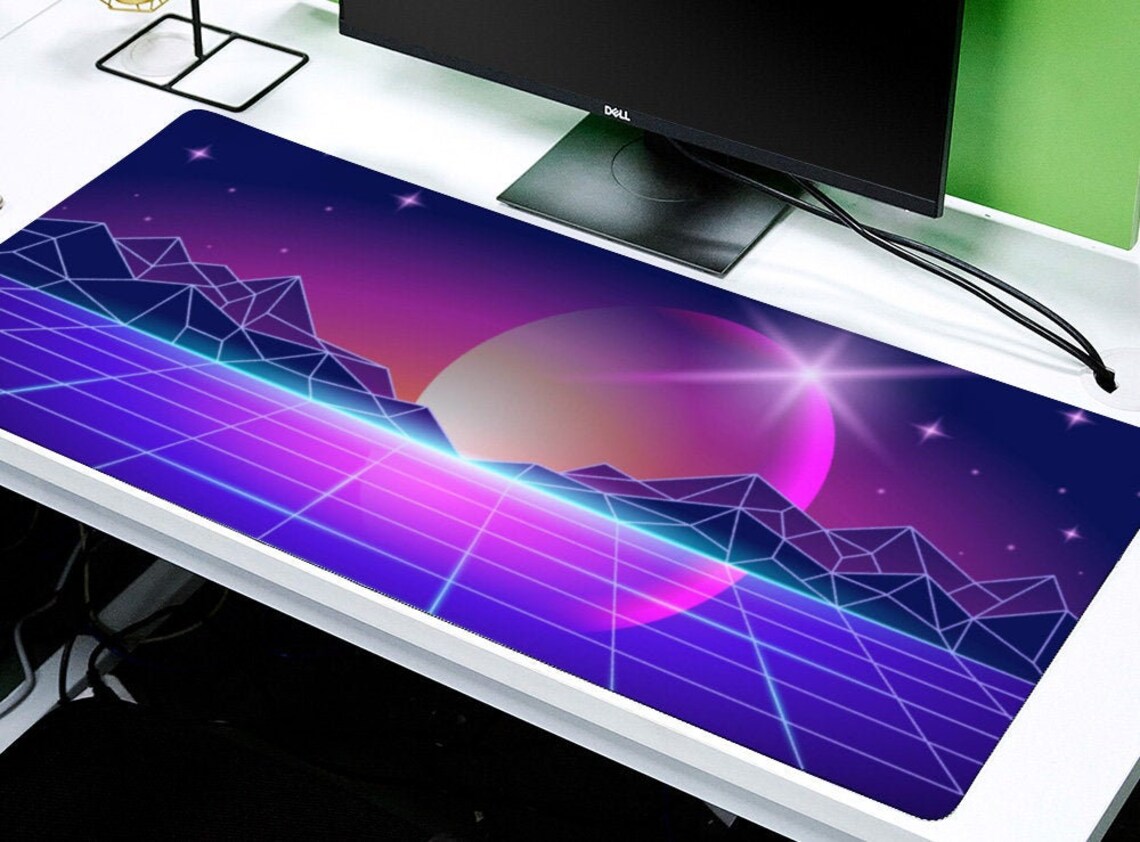 Retro Desk Mat Cyberpunk Desk Mat Vaporwave Desk Mat - Etsy
