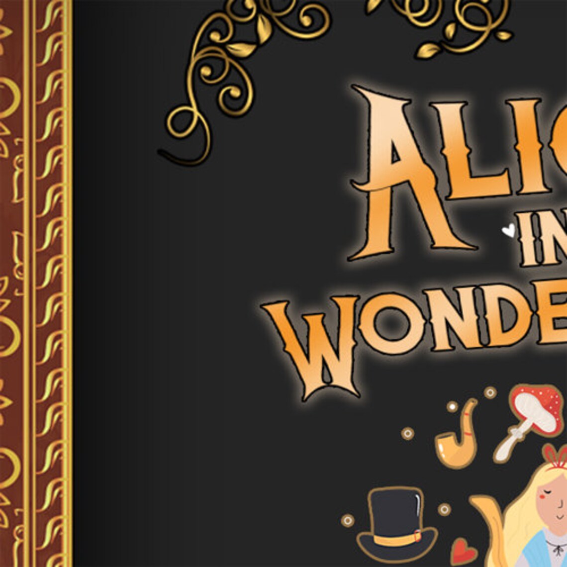 Book Wallet Alice in Wonderland Wallet Dark Academia Wallet | Etsy