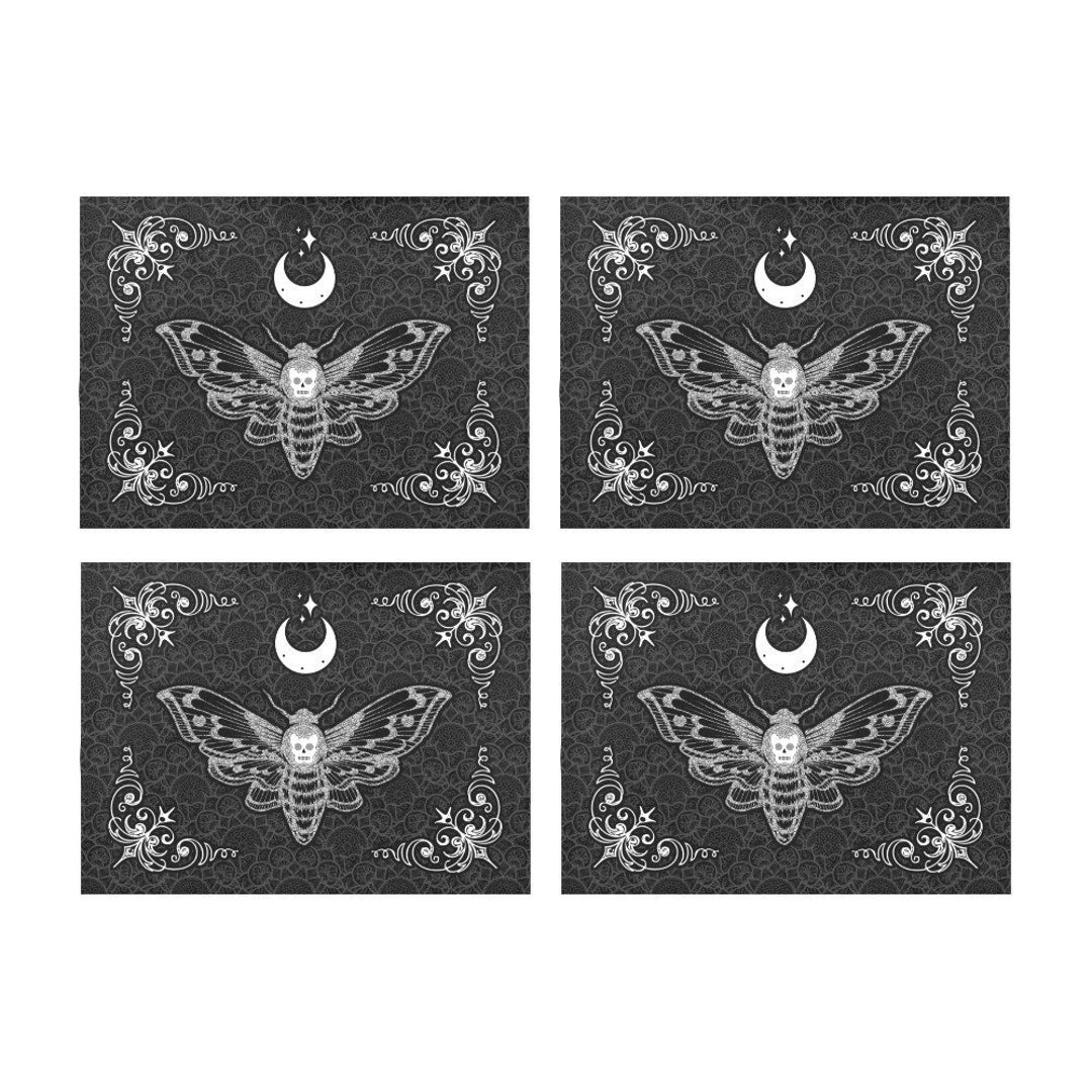 Gothic Placemats Gothic Dining Decor Skull Moth Table Mats - Etsy