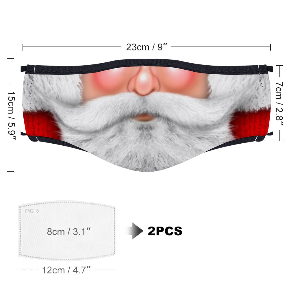 Christmas Face Mask Santa Face Mask Santa Claus Face Mask | Etsy
