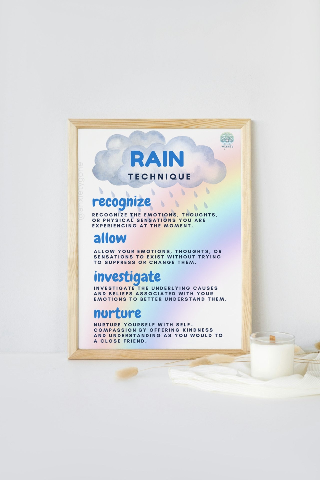 Rain Mindfulness Poster + Worksheets | Anxiety Workbook | Mental Health ...