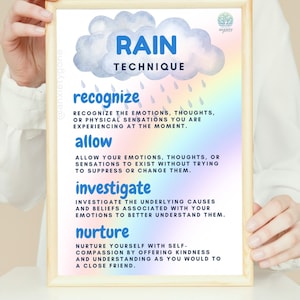 Rain Mindfulness Poster + Worksheets | Anxiety Workbook | Mental Health ...