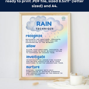 Rain Mindfulness Poster + Worksheets | Anxiety Workbook | Mental Health ...