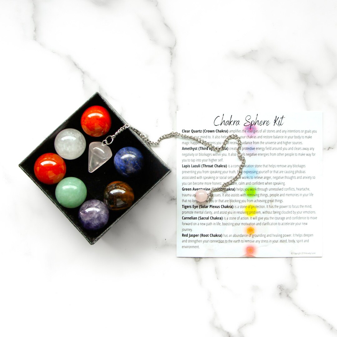 Chakra Sphere Crystal Box Set Meditation Crystal Kit Chakra Balancing ...