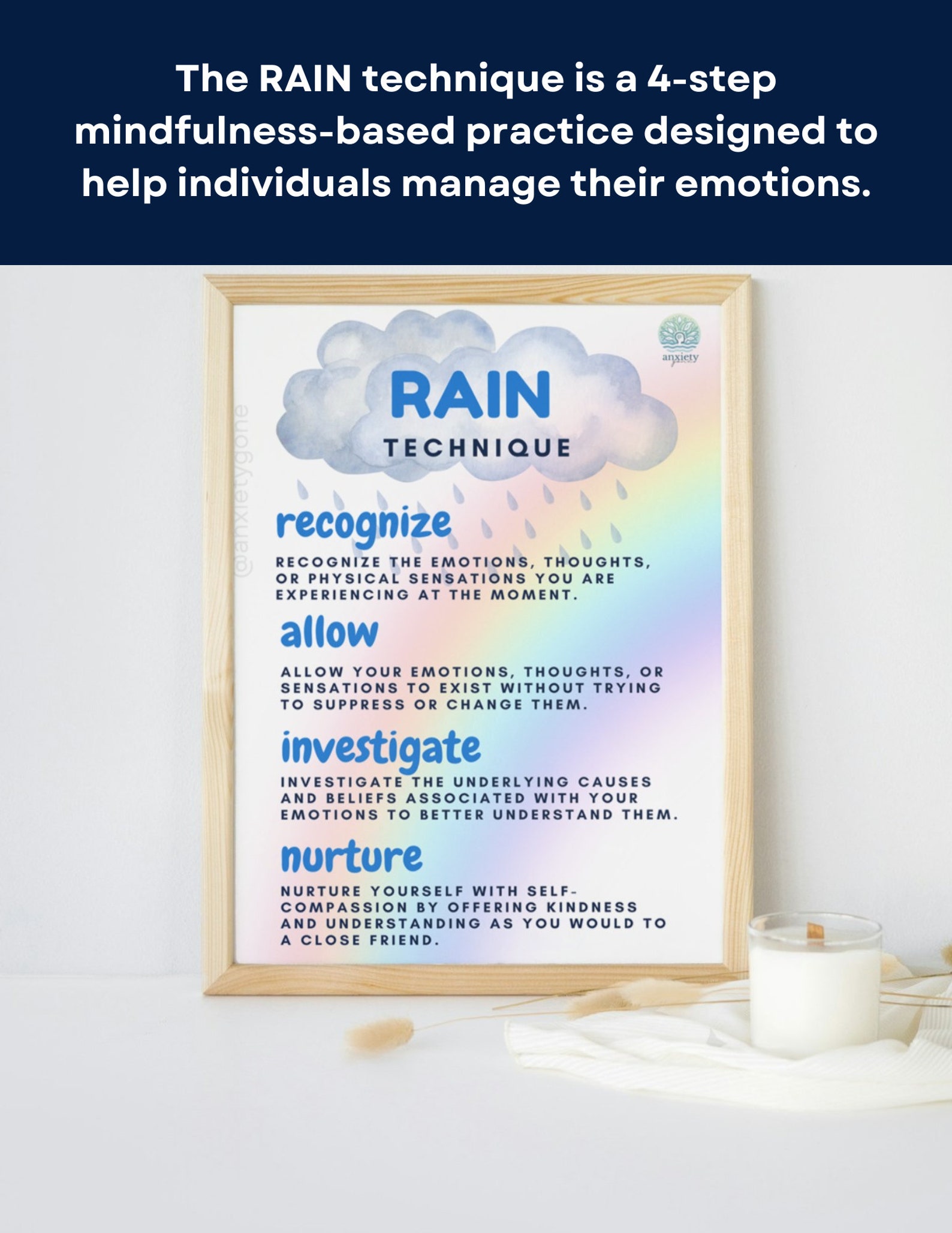 Rain Mindfulness Poster + Worksheets | Anxiety Workbook | Mental Health ...