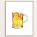 Beer Glass Print Watercolor Print Drink Bar Wall Art Print Kitchen ...