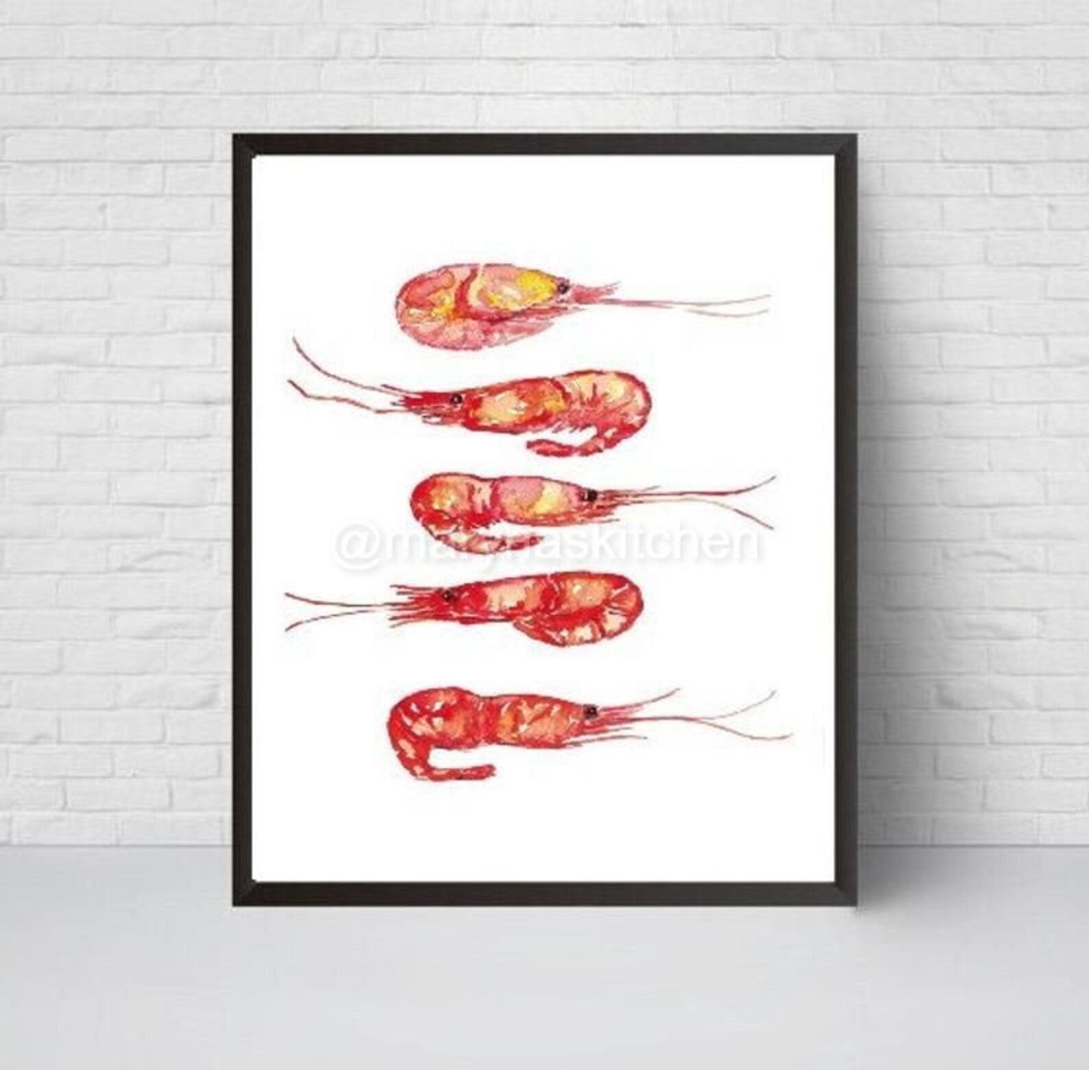 Shrimps Kitchen Decor Painting Wall Poster Watercolor Art - Etsy Canada