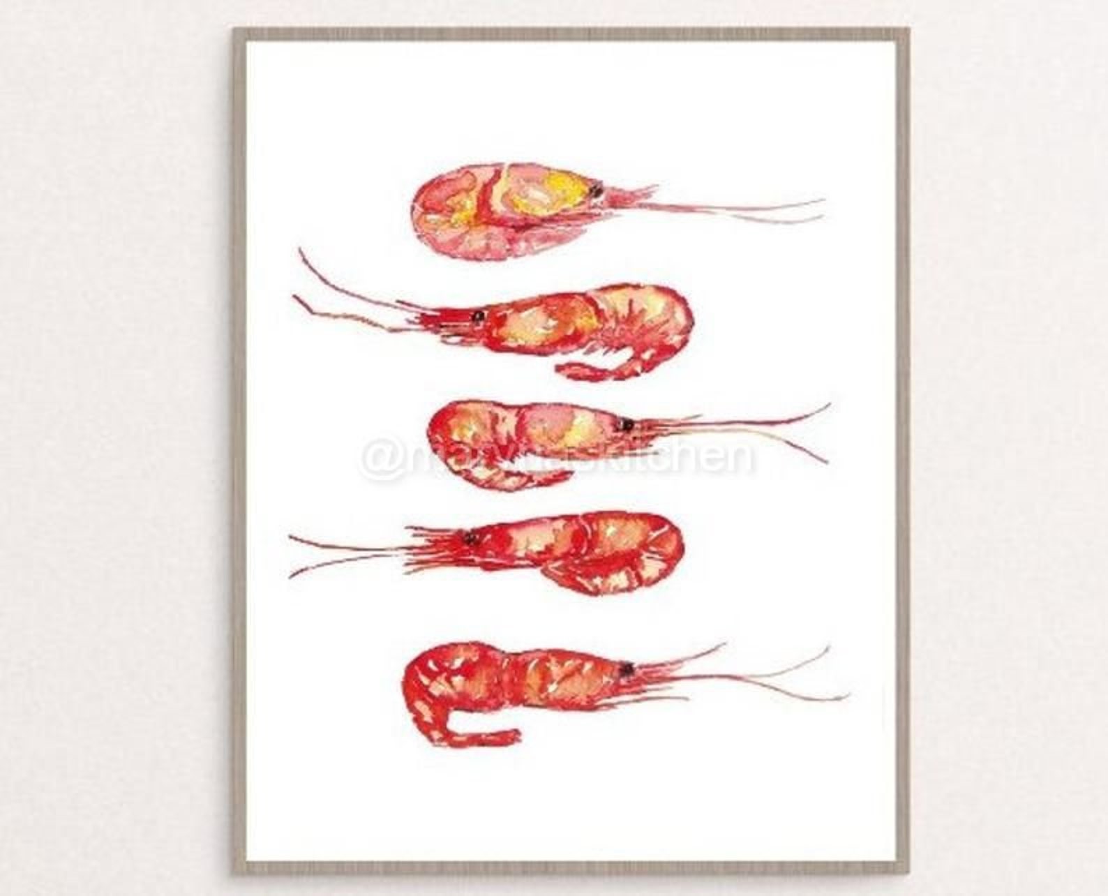 Shrimps Kitchen Decor Painting Wall Poster Watercolor Art - Etsy Canada