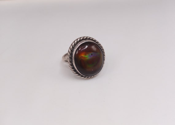 Fire Agate Sterling Silver Ring - Gem