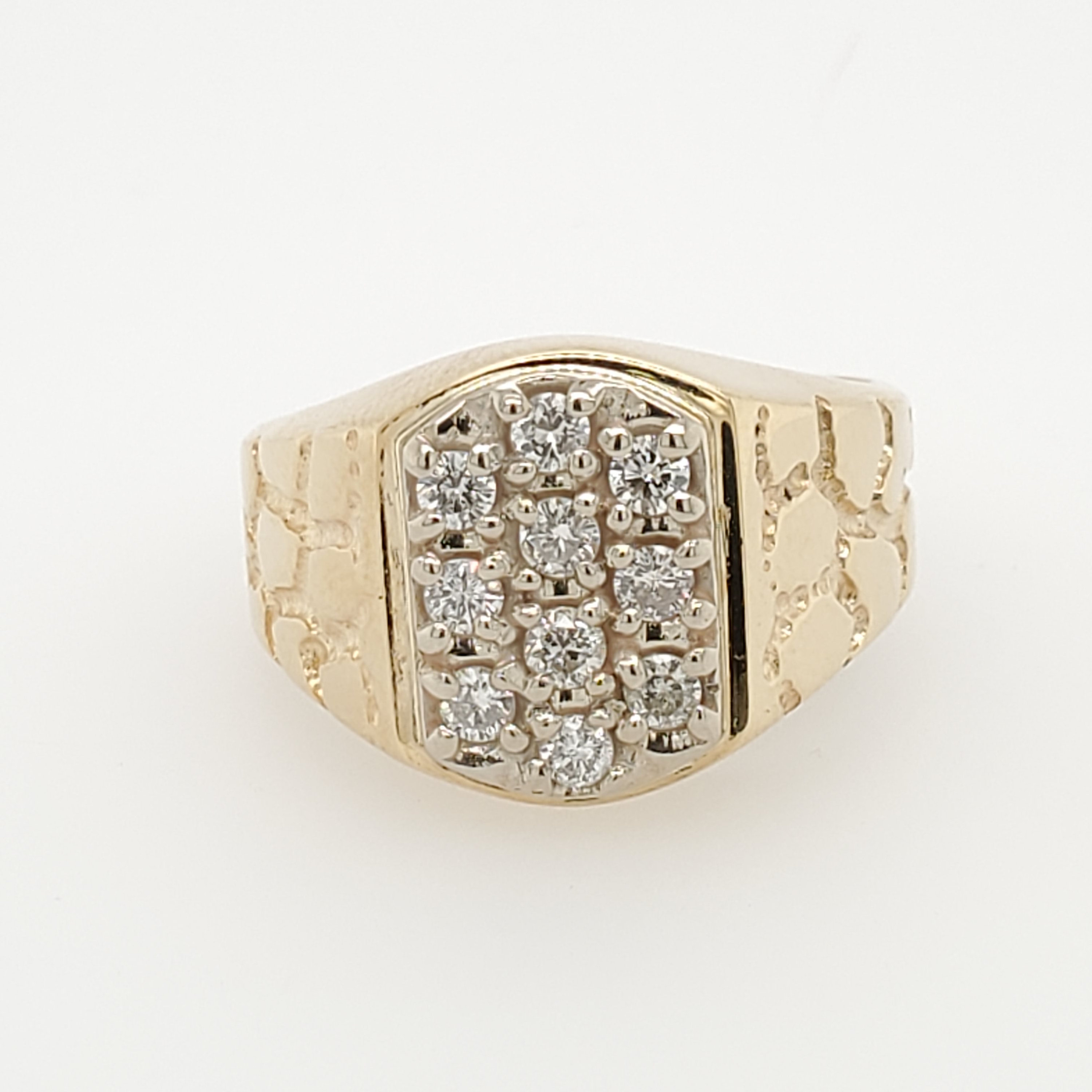 Vintage Men's Nugget & Diamond Ring - Etsy