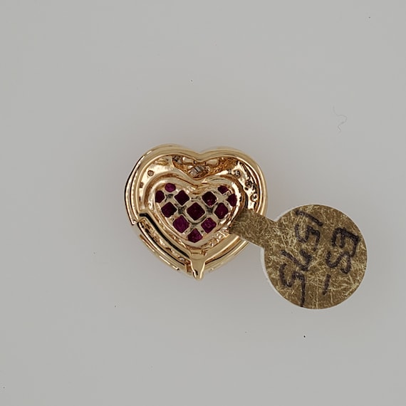 Ruby & Diamond Heart Shaped Enhancer - Gem