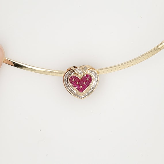 Ruby & Diamond Heart Shaped Enhancer - Gem