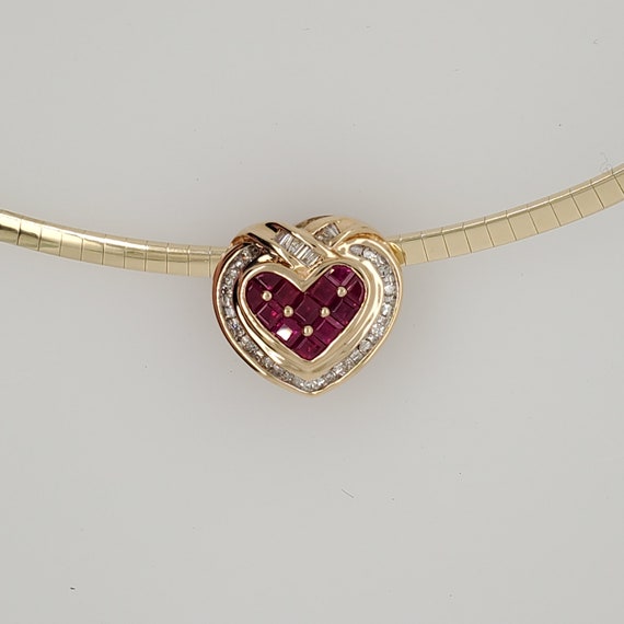 Ruby & Diamond Heart Shaped Enhancer - Gem