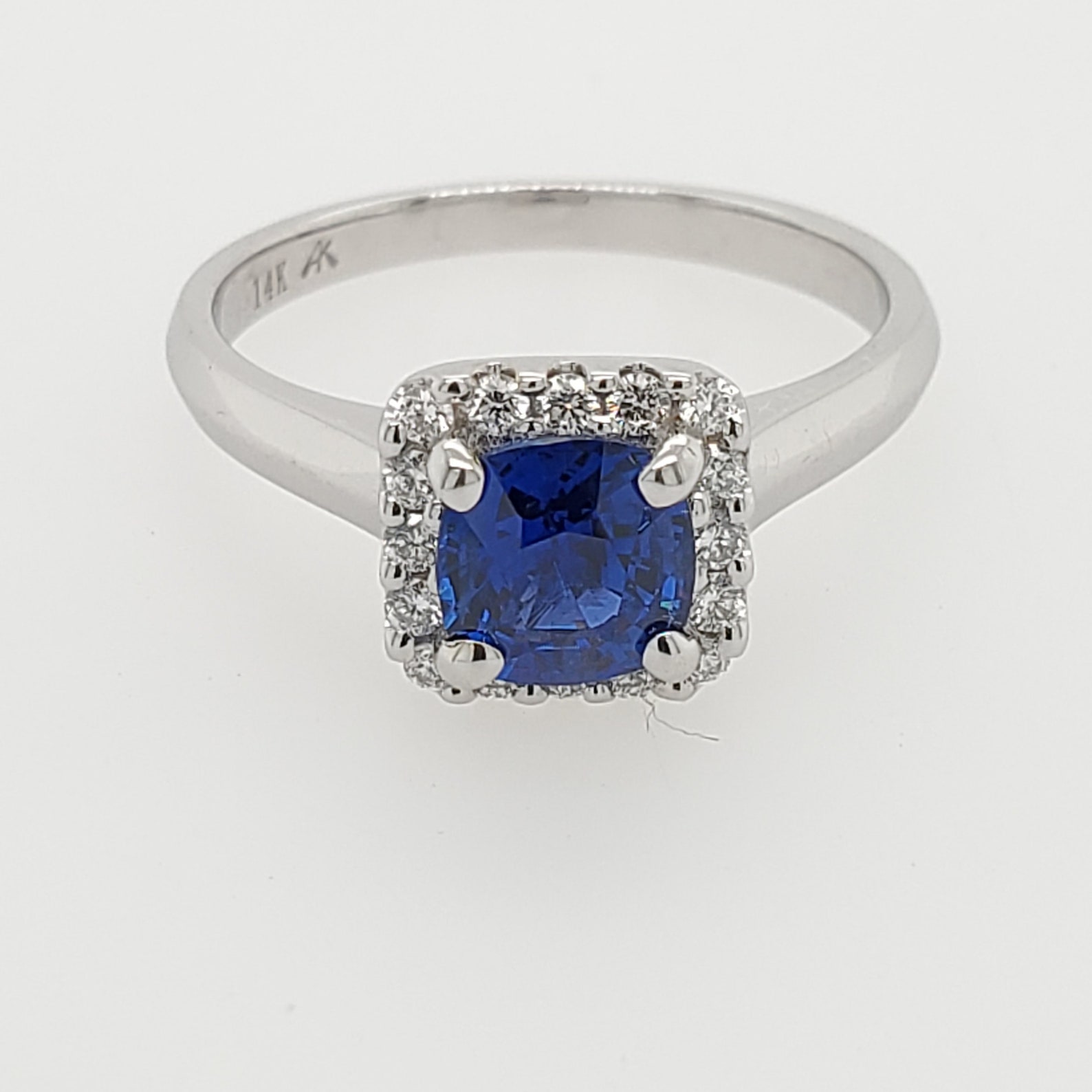 Sapphire & Diamond Halo Ring - Etsy