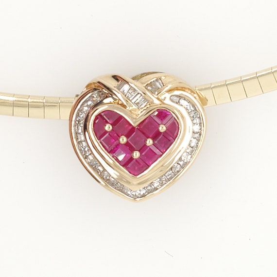 Ruby & Diamond Heart Shaped Enhancer - Gem