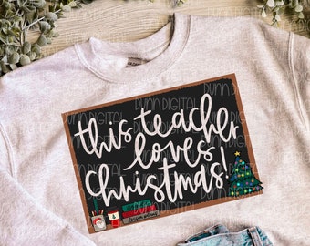 Christmas Teacher PNG Sublimation Design, Christmas Teacher Png ...