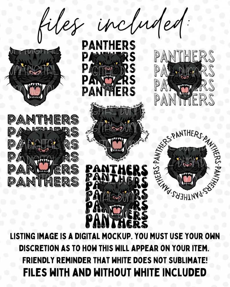 Panther Mascot PNG Panther Sublimation Design DOWNLOAD - Etsy
