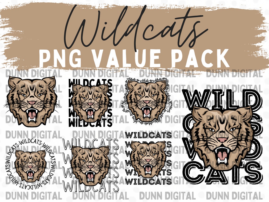 Wildcats PNG Wildcat Mascot PNG Value Pack Wildcat - Etsy