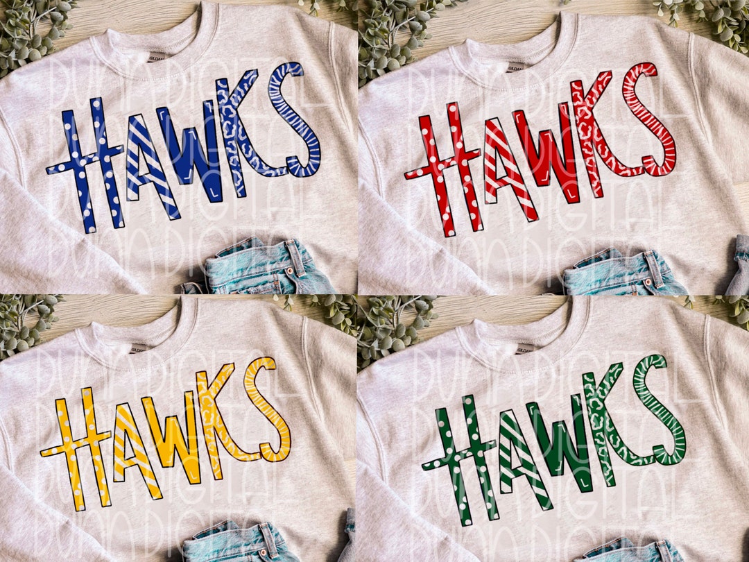 Hawks PNG, 4 COLORS!! Hawks Sublimation Design DOWNLOAD, Hawks Football ...