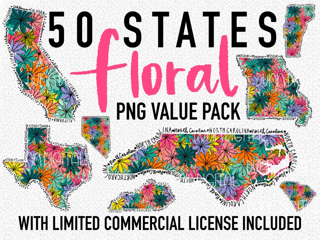 50 States PNG Value Pack 50 States Pngs 50 States - Etsy