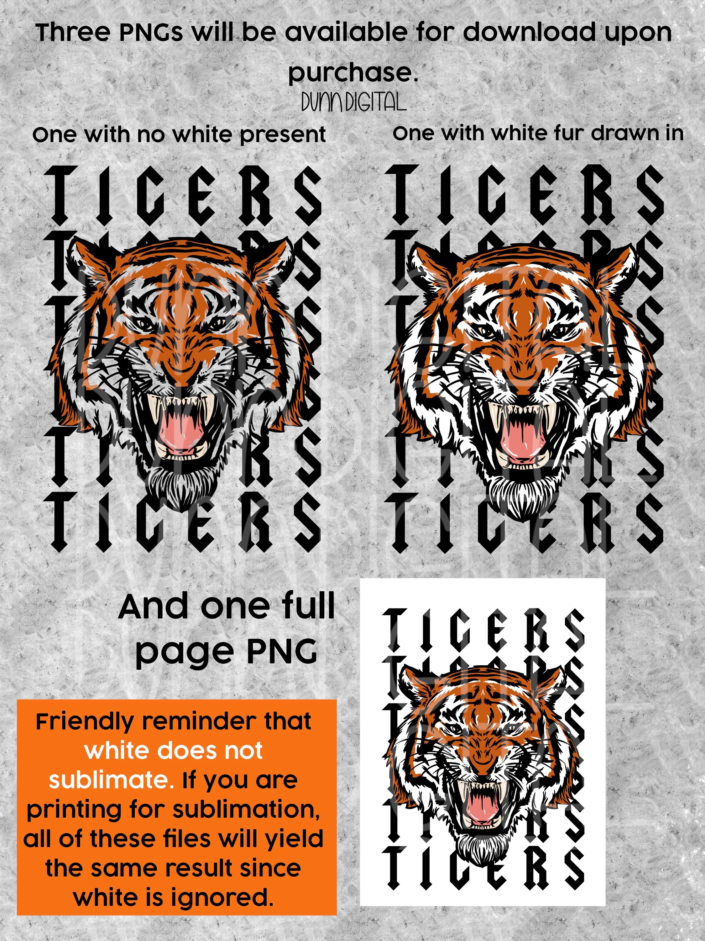 Tiger Mascot PNG Tiger Sublimation Design DOWNLOAD Tiger | Etsy