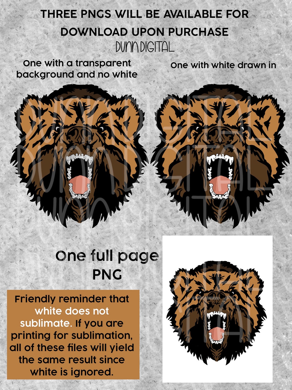 Bear Mascot Sublimation Design DOWNLOAD Bear Sublimation | Etsy