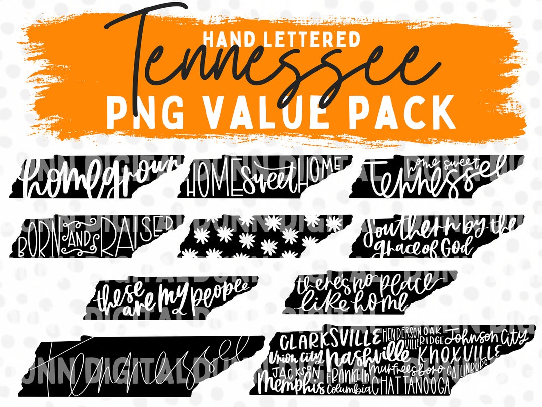 Tennessee PNG Pack, Tennessee PNG, Tennessee PNG Value Pack, Orange ...