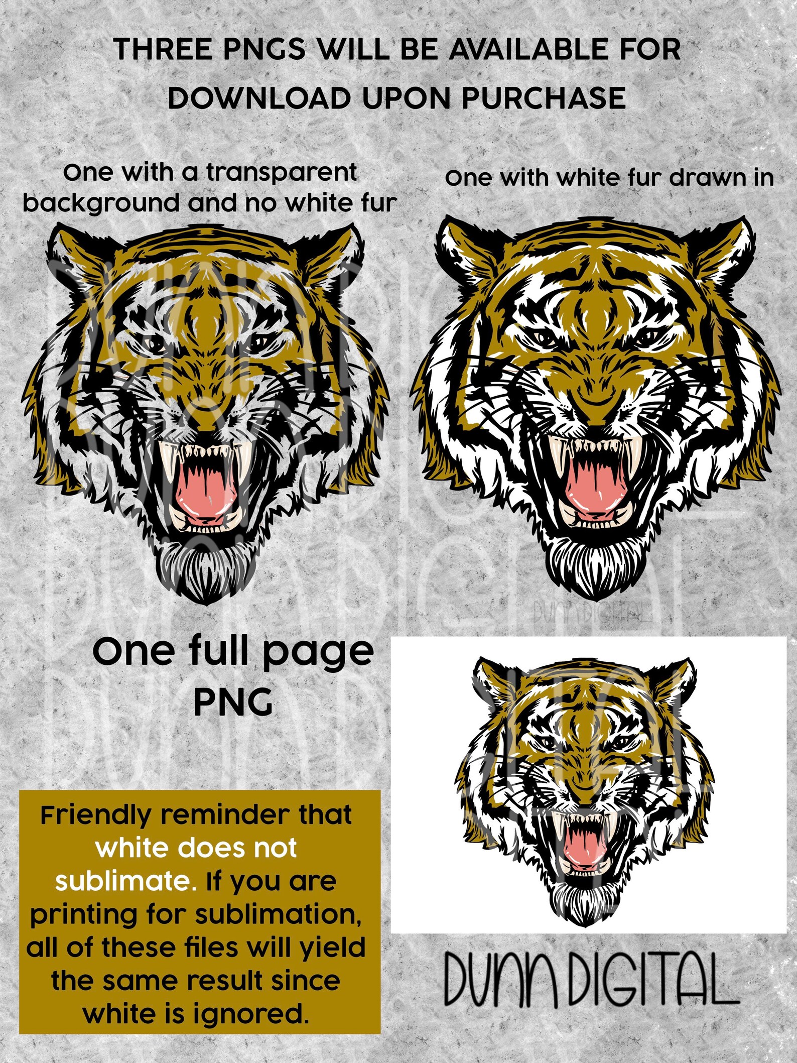 Tiger PNG Sublimation Design DOWNLOAD for Sublimation Transfer Digital ...