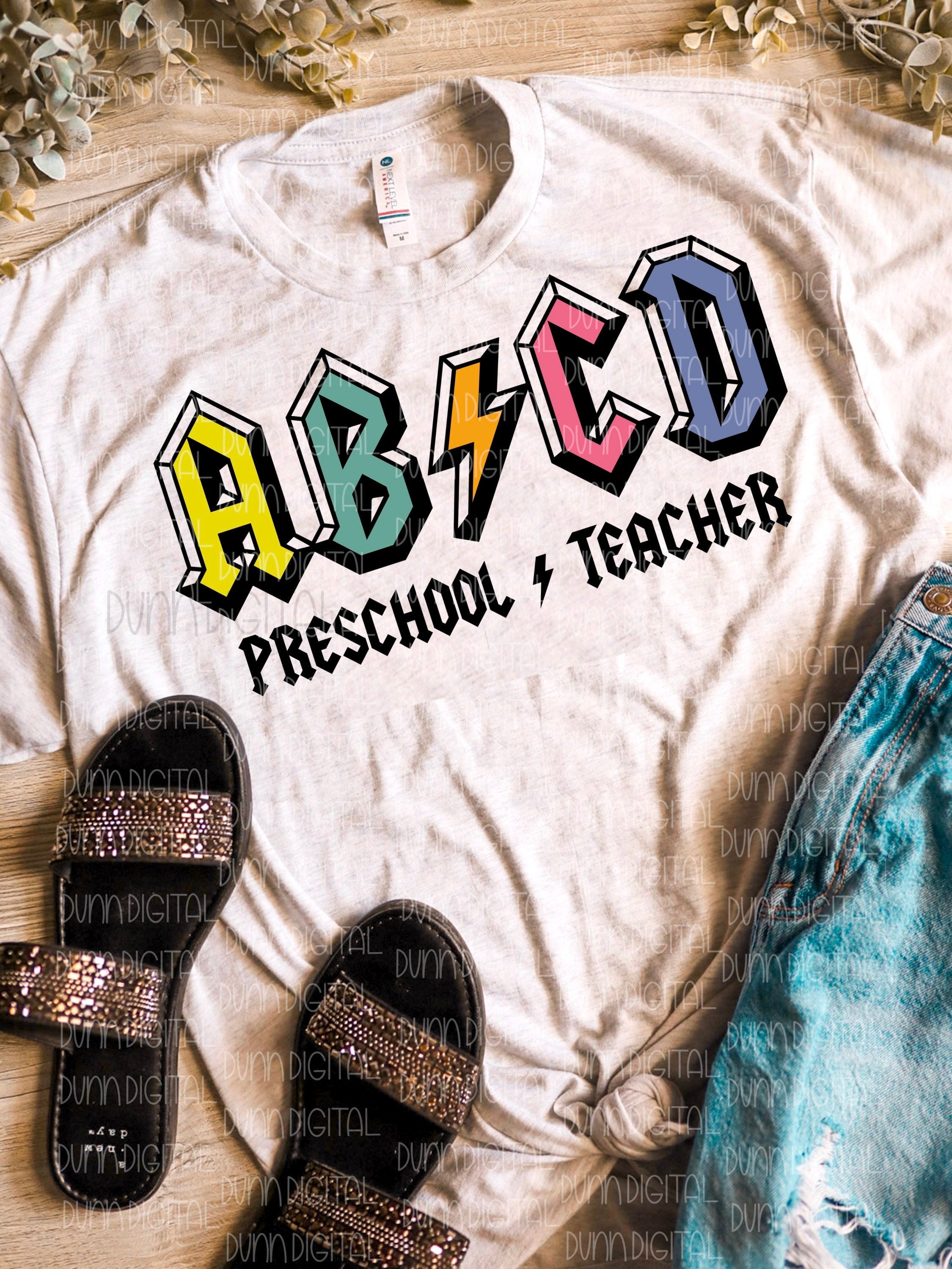 Preschool Teacher Shirt PNG Sublimation Design DOWNLOAD Pre K - Etsy