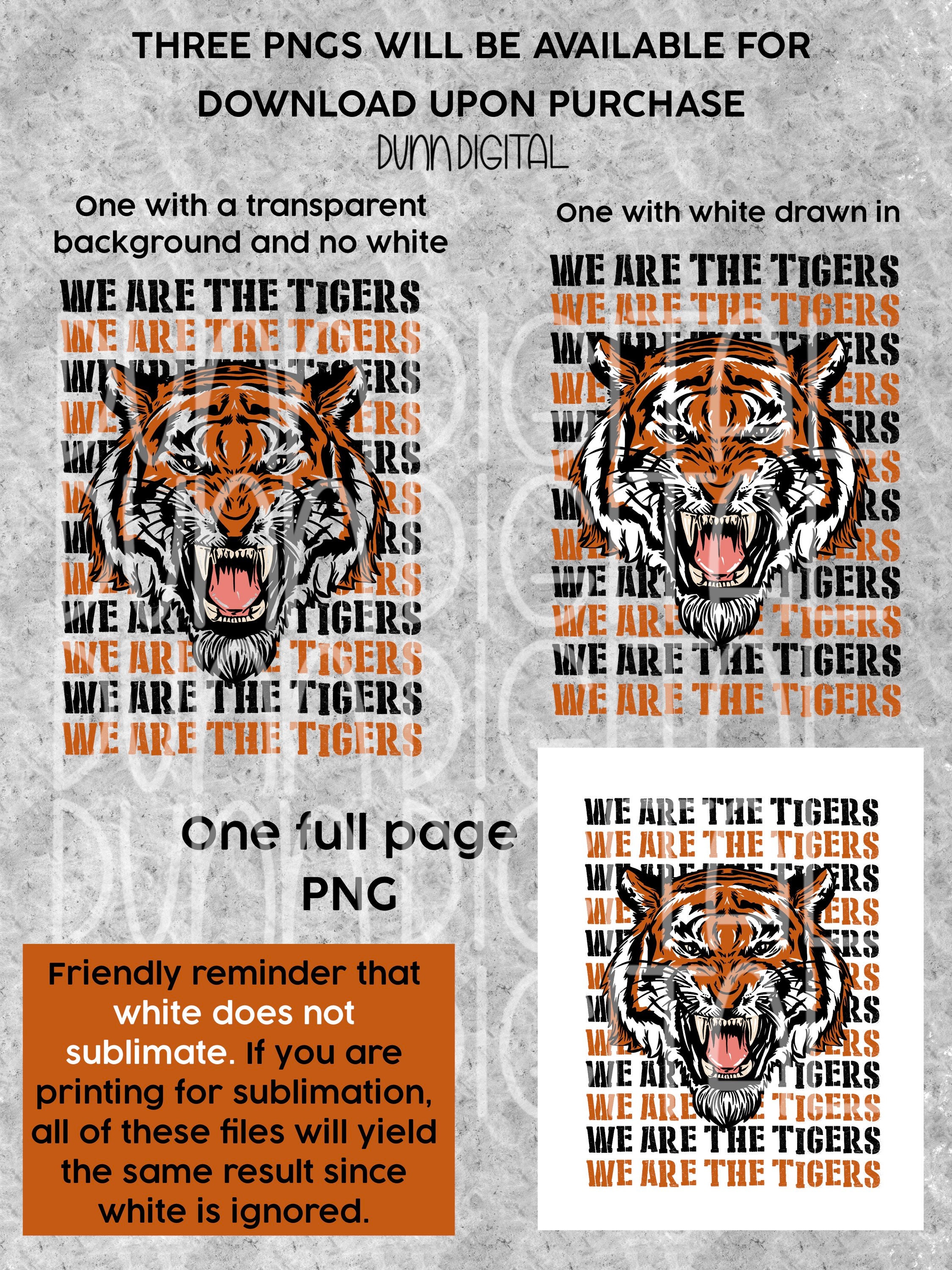 Tiger Mascot PNG We Are the Tigers Sublimation Design - Etsy