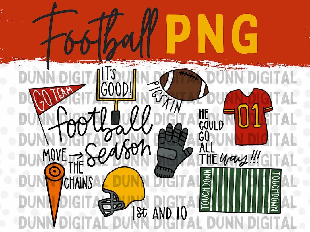 Red and Yellow Football PNG Football PNG Football Mom PNG - Etsy