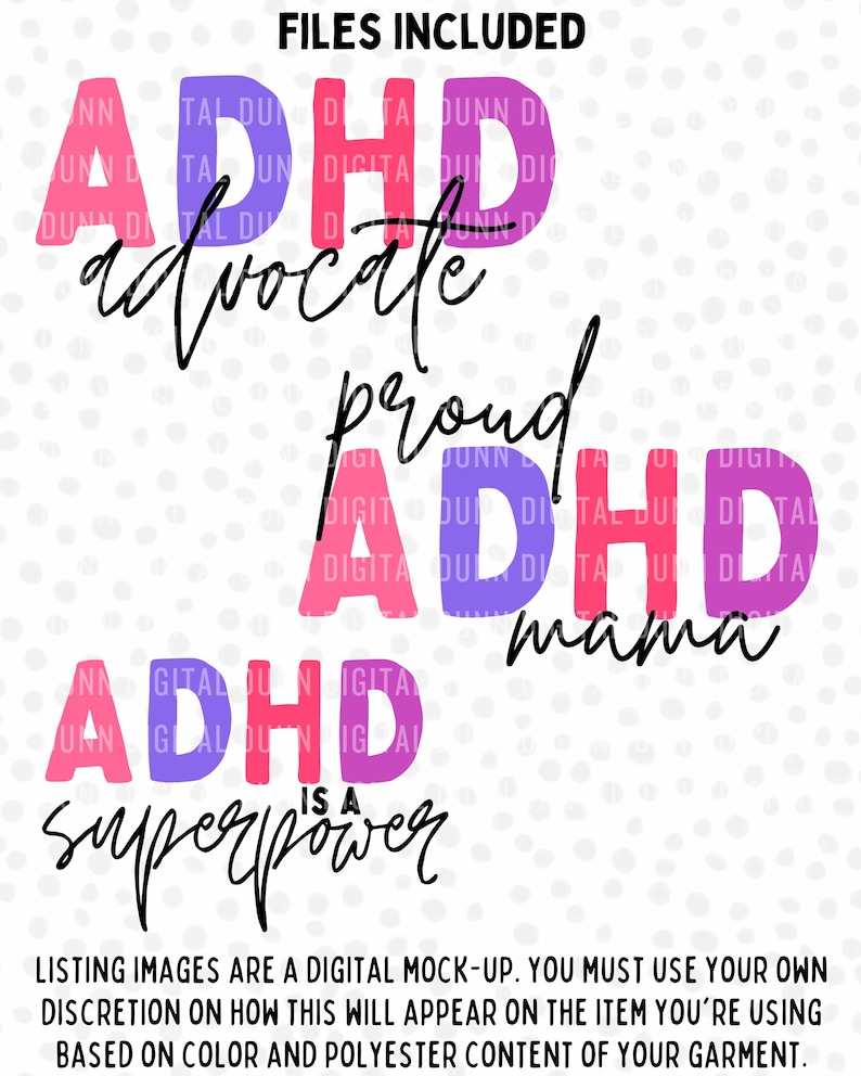 Adhd PNG Adhd Sublimation Design Adhd Advocate PNG Adhd - Etsy