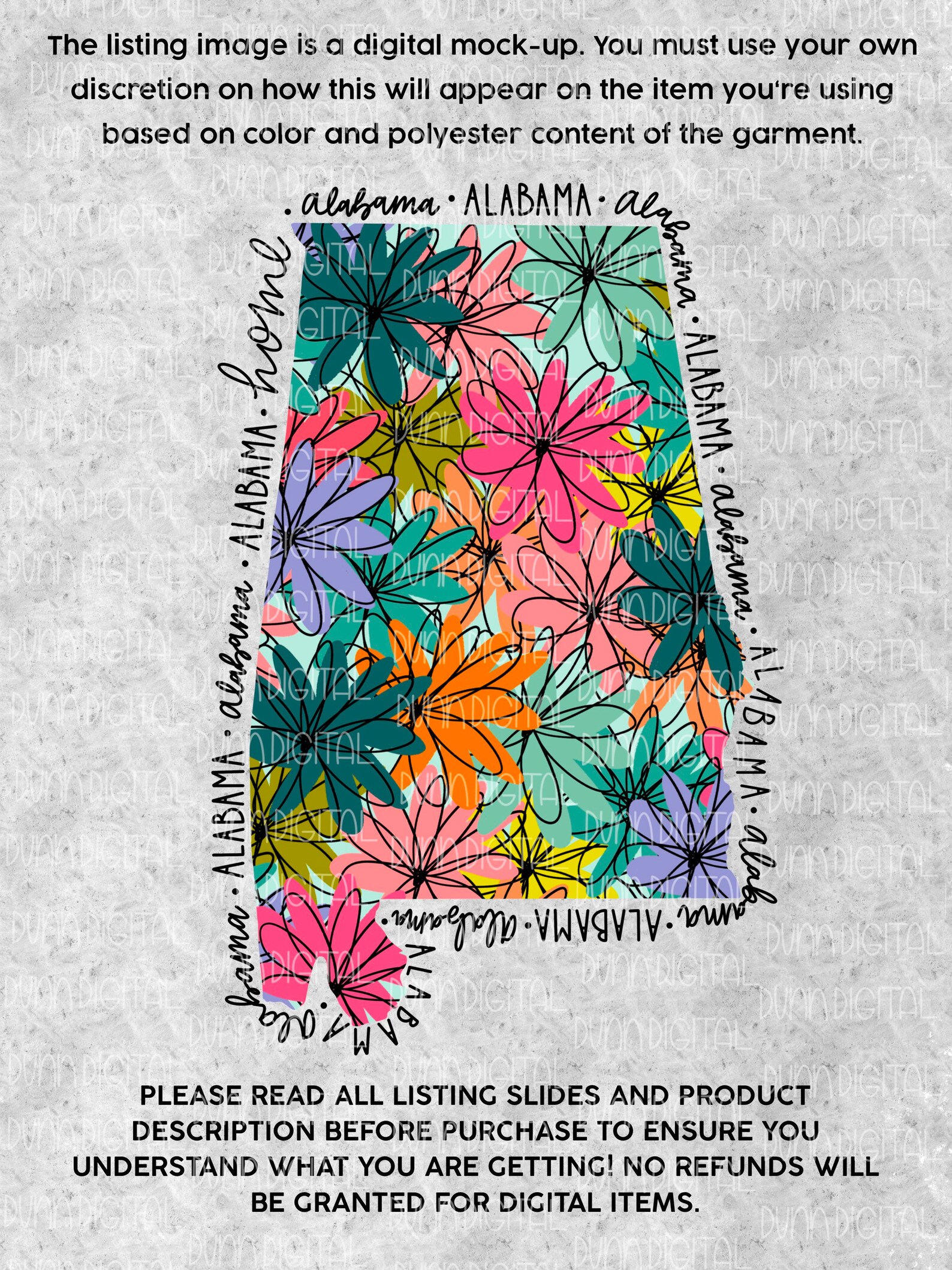 Alabama PNG Alabama Sublimation Design Floral Alabama PNG - Etsy