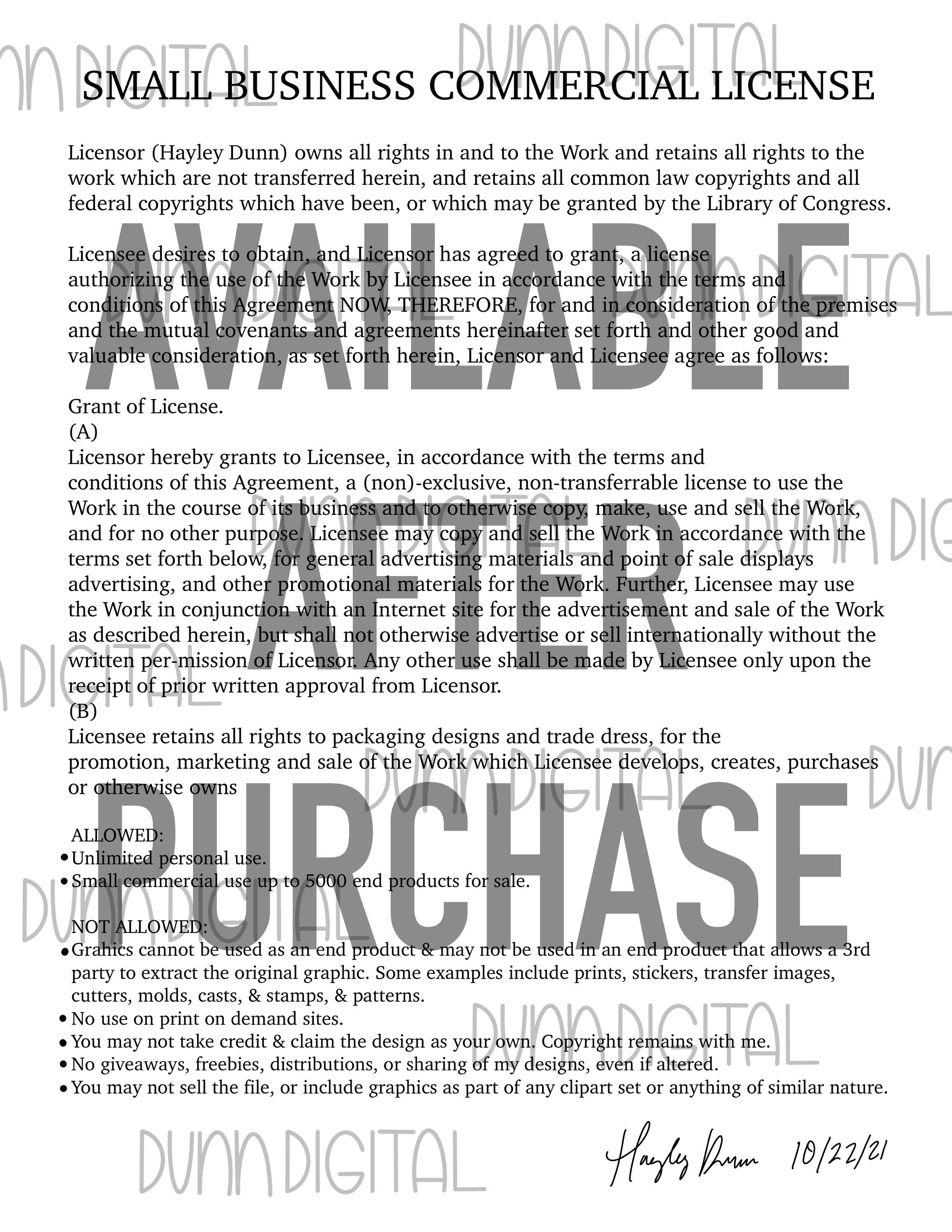 Commercial License for ONE Listing - Etsy