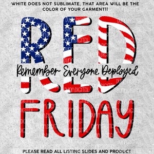 RED Friday PNG, RED Friday Sublimation Design, Red Friday Shirt Design ...