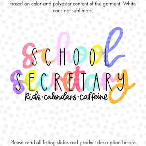 School Secretary PNG, School Secretary Sublimation Design, Teacher ...