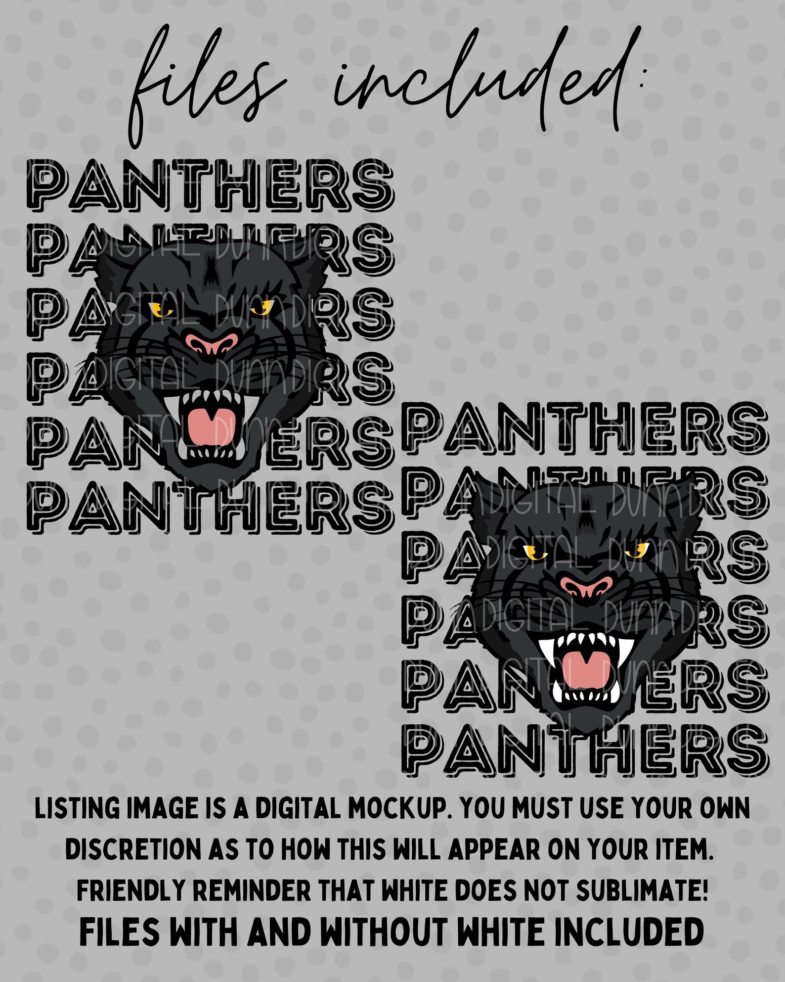 Panther Mascot PNG Panther Sublimation Design DOWNLOAD - Etsy
