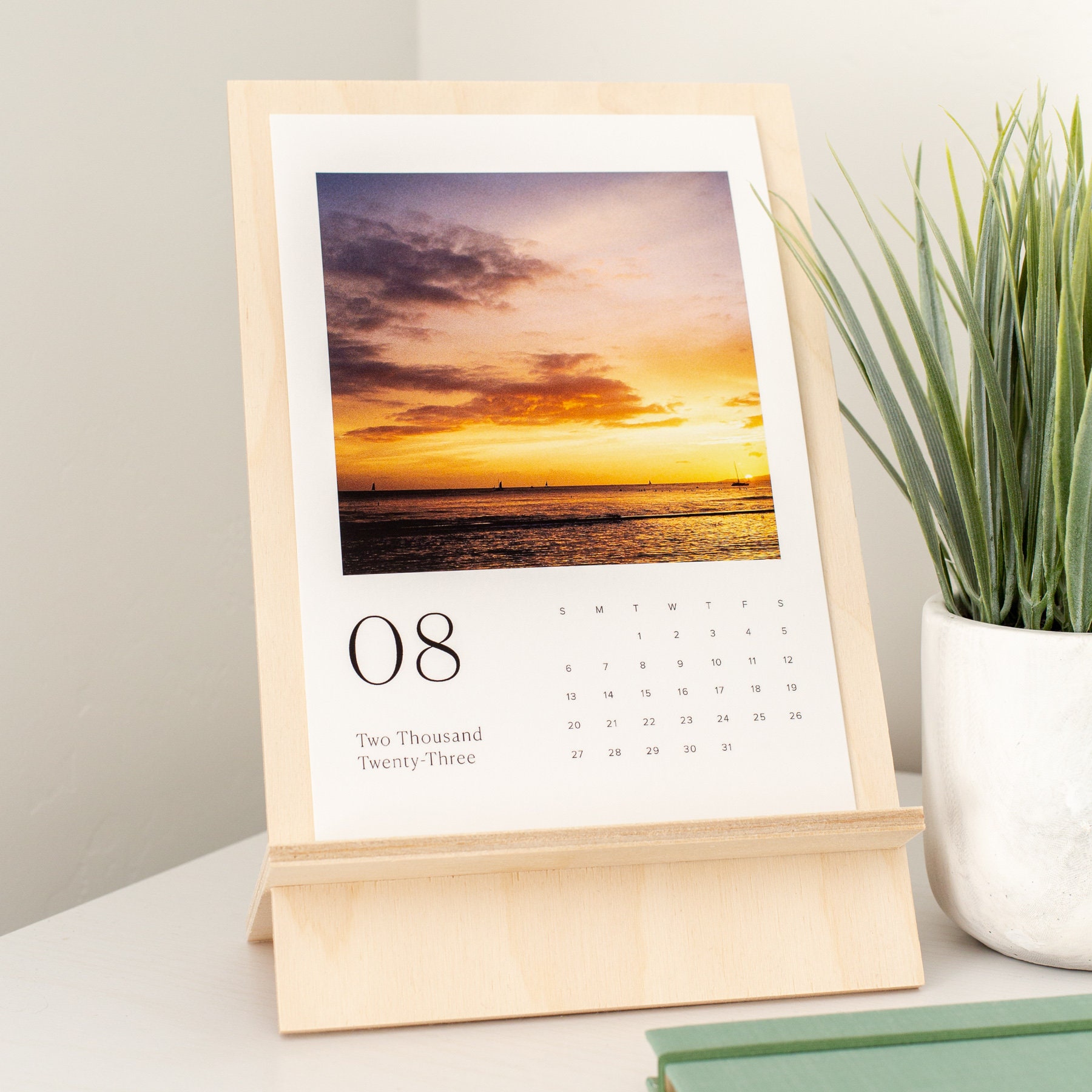 2023 Desk Calendar W/ Wood Stand - Etsy