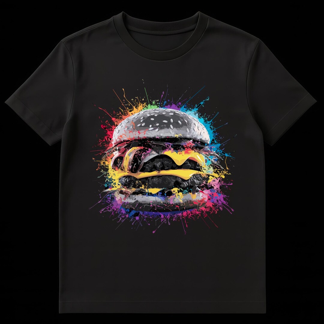 Burger Lover Exploding Rainbow Cheeseburger Food Unisex T-shirt - Etsy