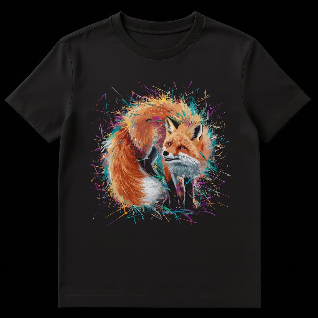 Fox Lover Splatter Art Wildlife Animal Art Unisex T-shirt - Etsy