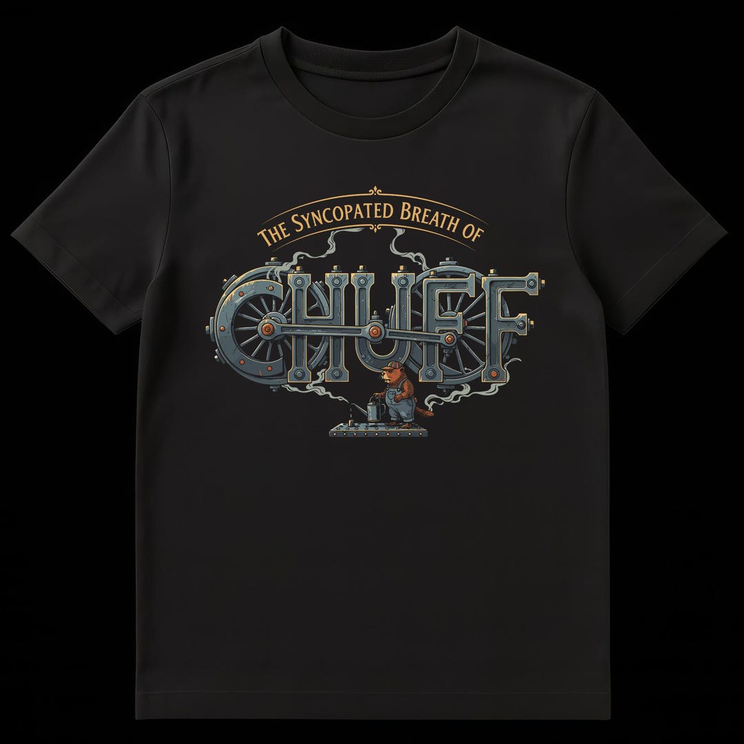 Train Enthusiast Steampunk Beaver Engineer Locomotive Pun Steam Engine ...