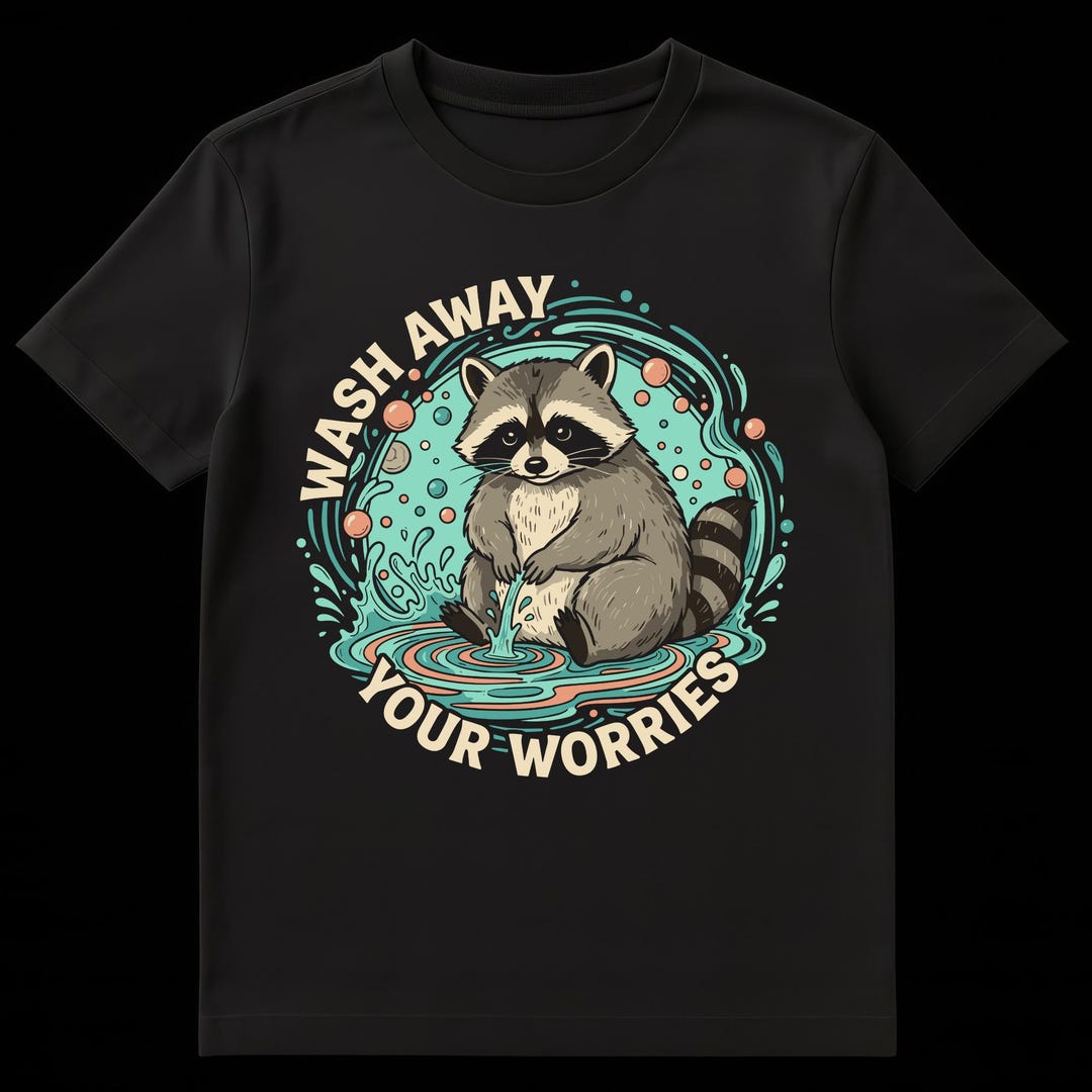 Raccoon Lover Wash Away Worries Mental Wellness Unisex T-shirt - Etsy